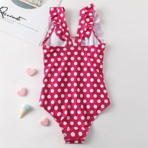 Swim | Minnie Mouse Girls Swimsuit Red Polka Dot | Poshmark